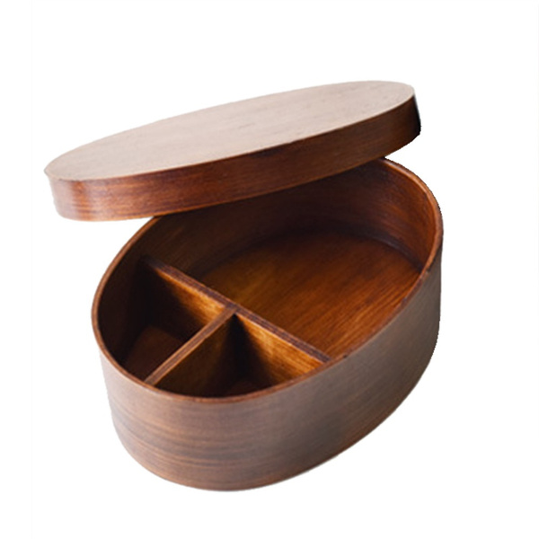 Professional Natural Single Layer Wooden Lunch Box With Bondage Belt ...