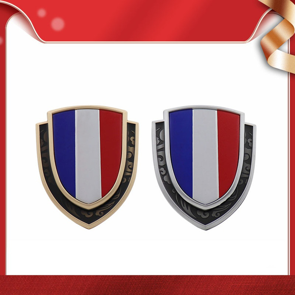 3D Shield Styling FRANCE French National Flag Fender Side trunk ...