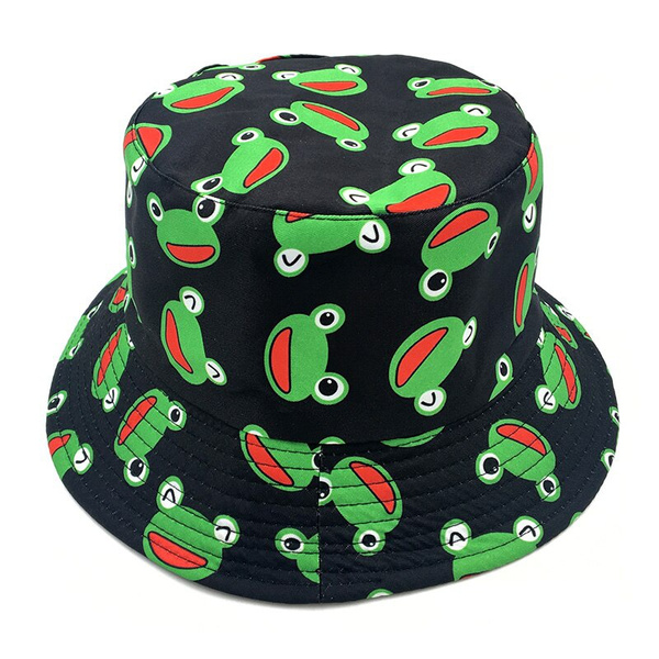 new Cartoon Frog Bucket Hat Panama Fishing Cap Cute Froggy Hat Homme ...