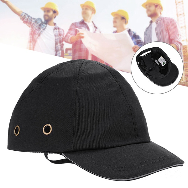 New Useful Black Baseball Bump Caps Lightweight Safety Hard Hat Head ...