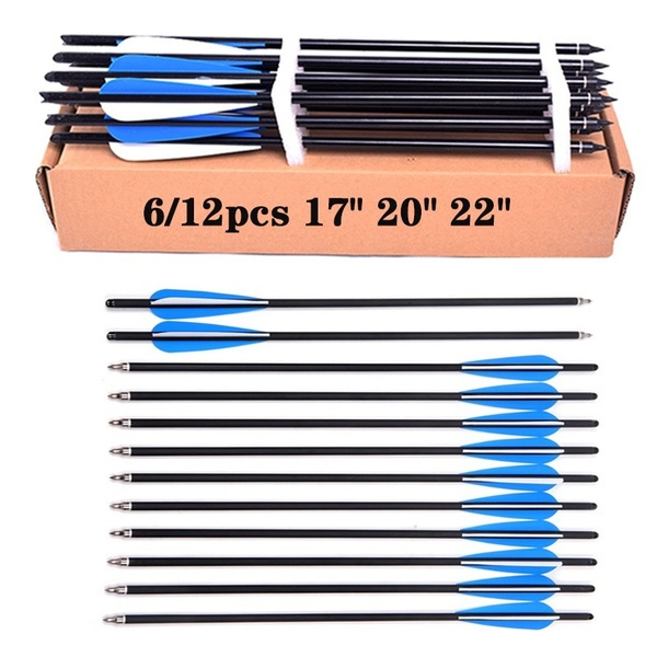 6/12PCS Hunting Archery 17/20 Inches Target Hunting Arrows Crossbow ...