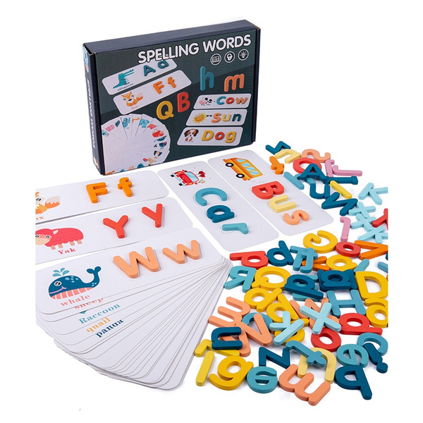 3 Set Assembling Single Game Children Wooden Word Puzzle Game Word ...