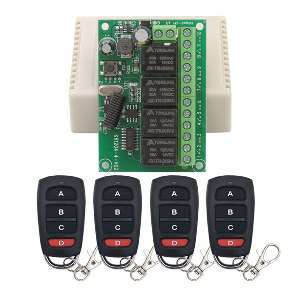 433Mhz rf Garage Remote Control Switch Universal Wireless DC 6V 12V 24V ...