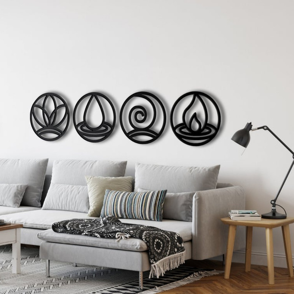 Four Elements Metal Wall Decor, Metal Wall Art, Home Decor, Interior ...