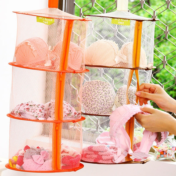 1PC Underwear Bra Hanging Basket Windproof Multi-layer Drying Rack Mesh ...