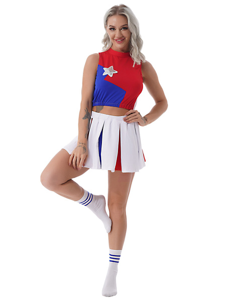 Girl's Role Play Costume Uniform Women Color Block Cheerleading Outfits ...