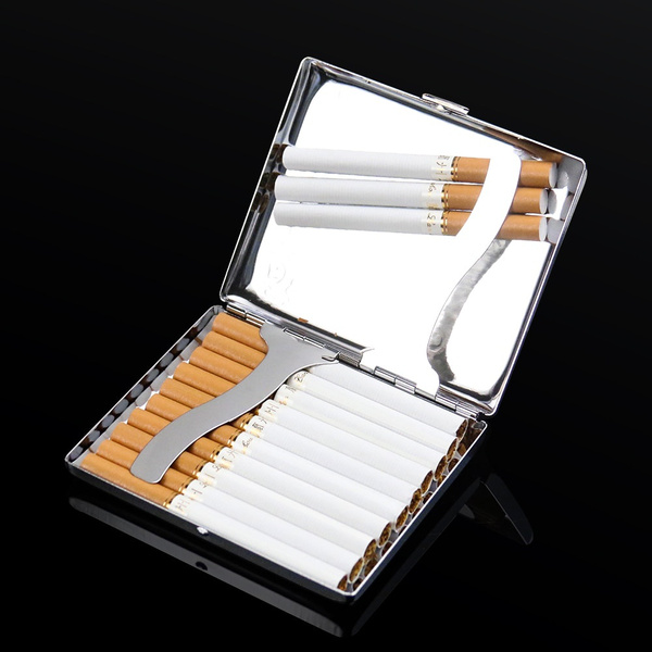 1pc 20 Sticks Cigars Cigarette Tobacoo Case Box Holder Fashion Metal ...