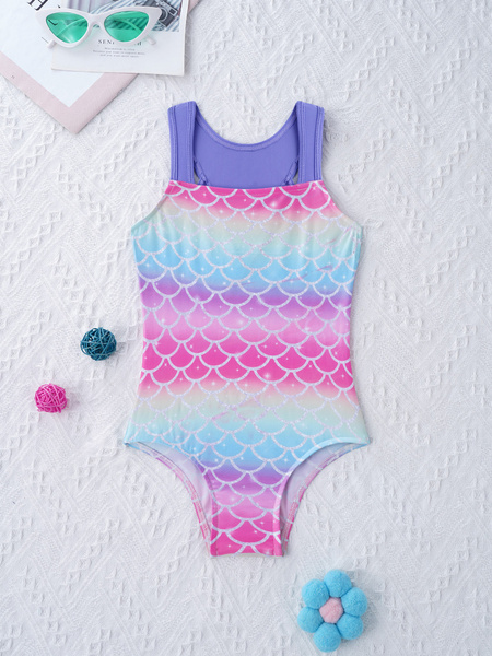 Girls One Piece Racerback Swimsuits Hawaiian Swimwear Beach Bathing ...