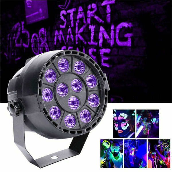 Black 12 LED UV Light DMX Stage Par Lighting Disco Bar DJ Light Show ...