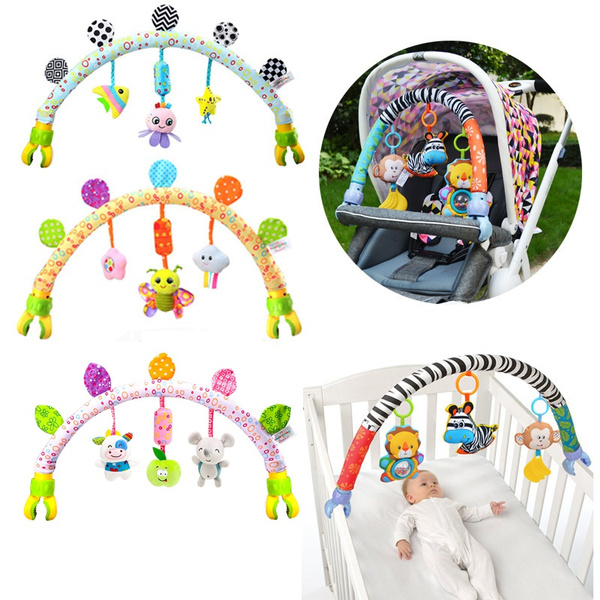 Cartoon Baby Crib Baby Cart Rainbow Rattle Appease Cots Educational ...