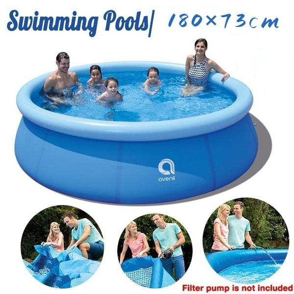180×73cm/71×29in Family Summer Inflatable Swimming Pool Above Ground ...