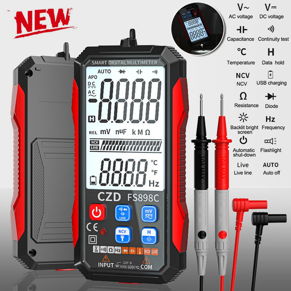 Large Display Screen Digital Intelligent Portable Multimeter with ...