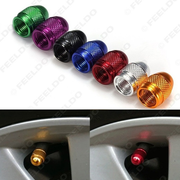 4pcs/set Black Aluminum Bullet Auto Car Truck Air Port Cover Tire Rim ...