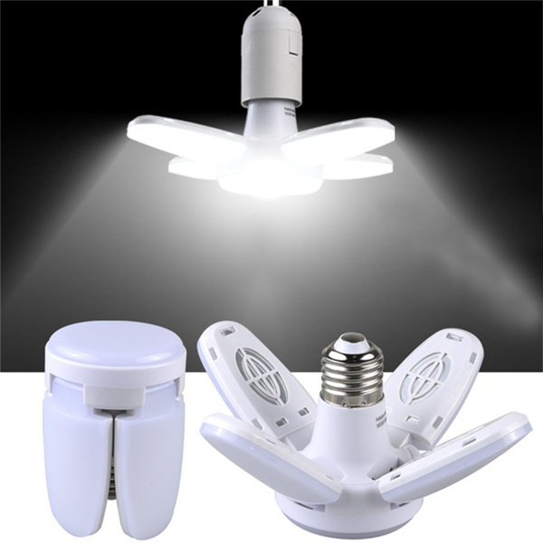 1/3Pcs-Set E27 LED Bulb Fan Blade Timing Lamp MIni 4-blade 28W Foldable ...