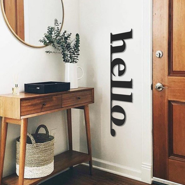 Metal Hello Sign, Front Porch Decor, Front Door Decor, Welcome Sign ...