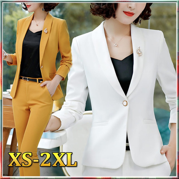 2 Pieces Set Shawl Collar Formal Pant Suit Office Lady Uniform Designs