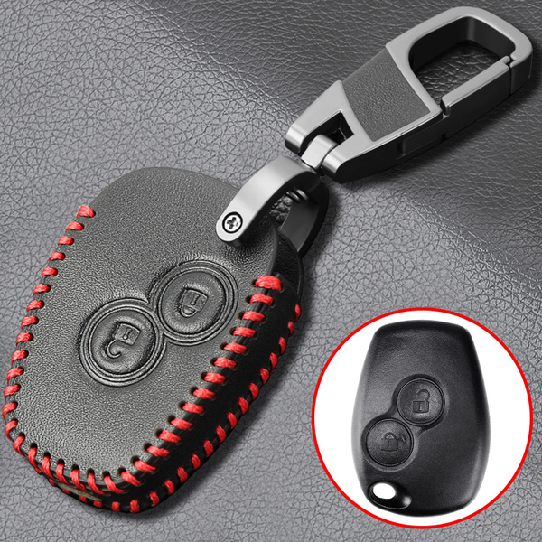 Remote Key Ring Cover Case 2 Button Leather For Renault Trafic Clio ...