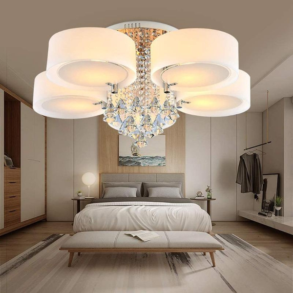 Globo LUXE LED RGB Crystals 5 Lights Ceiling Light Pendant Lamp | Wish