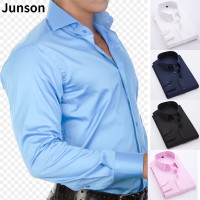 Men's Long Sleeved Soild Color Dress Shirts Autumn Spring Suit Bottming ...