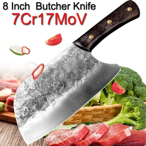 Handmade Forged Bone Chopper High Carbon Forged Butcher Knife Stainless ...