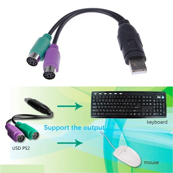 Usb To Ps2 Cable Mouse Keyboard USB To PS2 Adapter Cable Built-in Smart ...