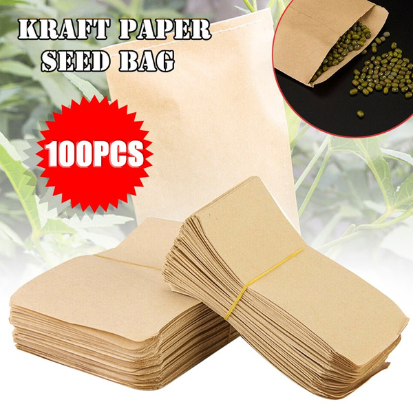 100pcs 6x10cm Kraft Paper Bags Tea Food Seed Storage Packages Envelopes ...