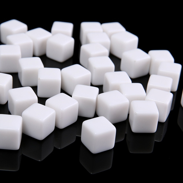 16MM Blank White Dice Set Acrylic Rounded D6 Dice Cubes for Game, Party ...
