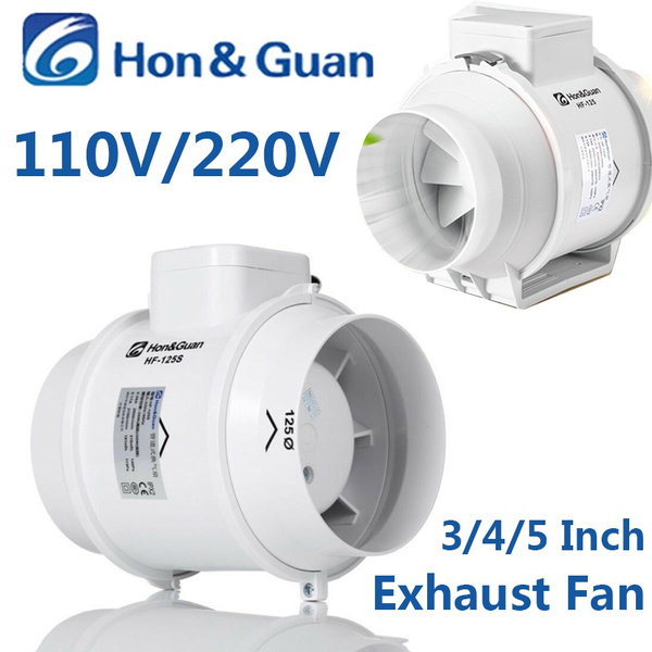 Hon&Guan 3"-5" inch Inline Duct Fan Ventilation Blower Grow Fan 110V ...