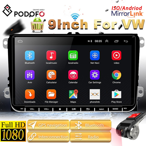 Podofo NEW 9" 2 Din Car Radio Android GPS Navigation Multimedia player ...