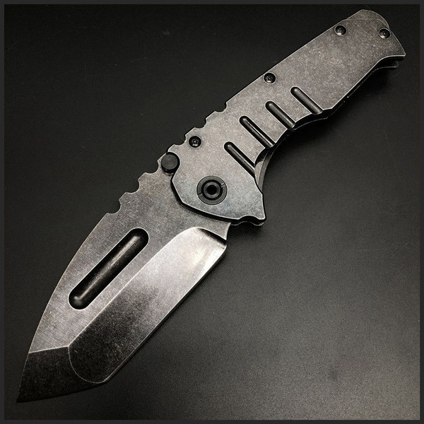 Steel Handle Praetorian Tactical Folding Blade Knife Blade Camping ...