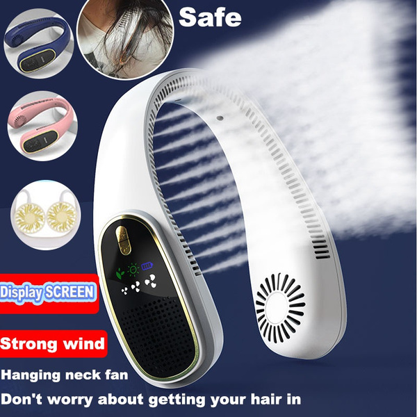 2022 Leafless Hanging Dual Cooling Neck Fan Mini USB Portable ...