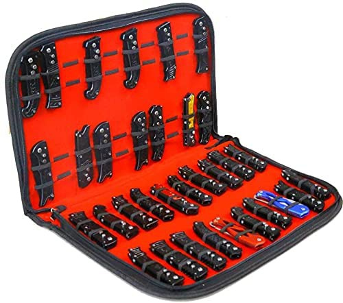 Knife Bag, Pocket Knife Display Case with 40 Slots, Small Knife Storage ...