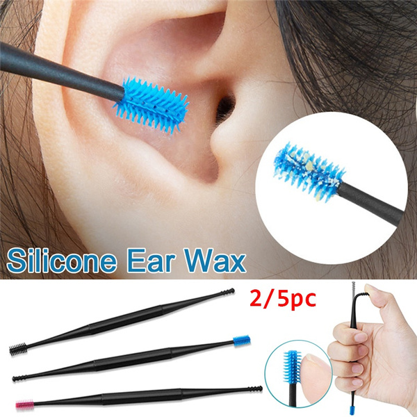 2/5pc Silicone Ear Pick Spiral Ear Wax Remover Portable Double End ...