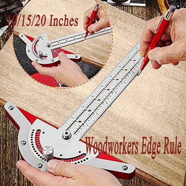10/15/20 Inch Round Head Woodworkers Edge Rule Changeable Angle ...