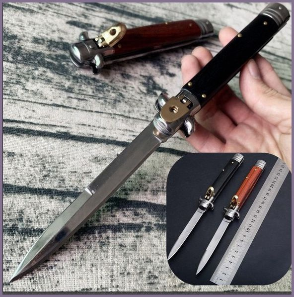 ITALY Stiletto Folding Knife Fixed Blade Outdoor Rescue Survival ...
