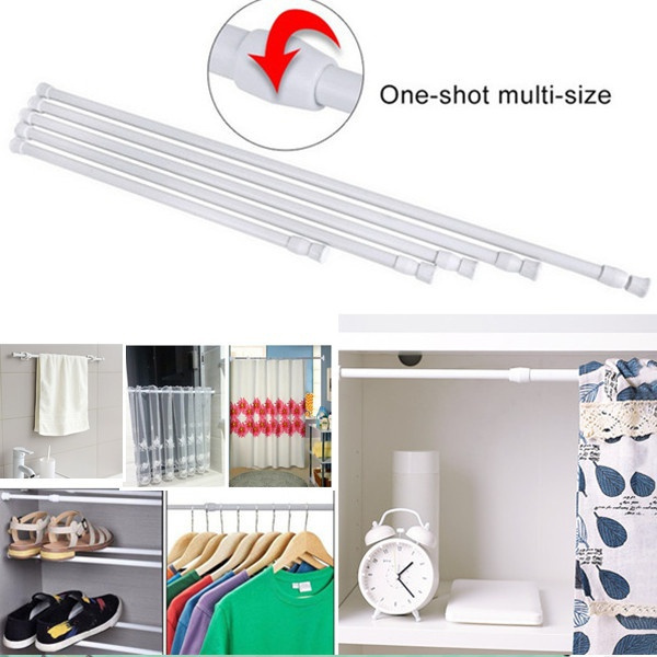 Adjustable Curtain Rod Spring Loaded Bathroom Bar Shower Extendable ...
