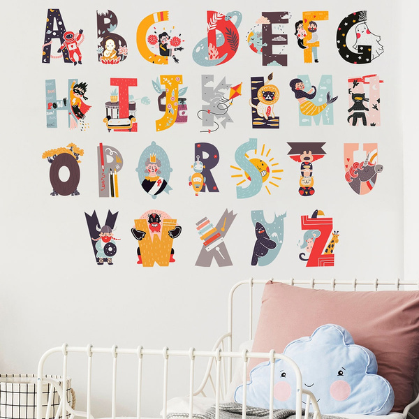 26 Alphabet Letters Wall Stickers Vinyl Art Decal Poster For Kids Room ...