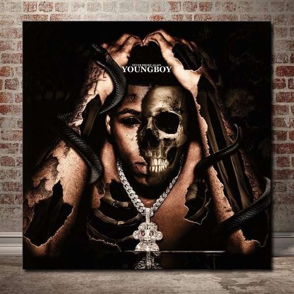 ( No Frame, Rolled Up Canvas )Hip hop rapper NBA YoungBoy music poster ...