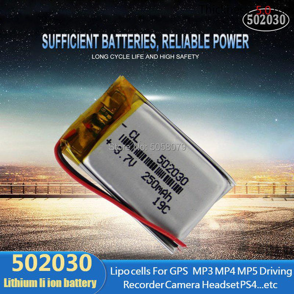 🔥1pcs Rechargeable Li-Po battery 052030 502030 3.7V 250mah MP3 MP4 toy ...