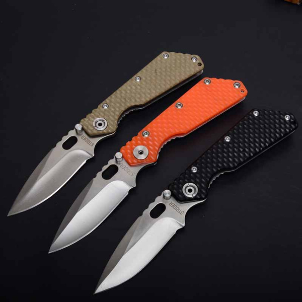 Strider Folding Knife Tricolor G10 Handle Outdoor Camping Self-defense ...