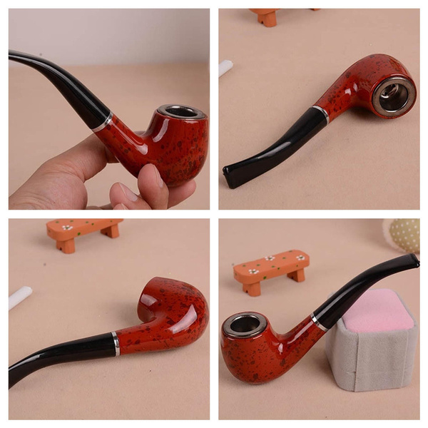 New Rosewood Enchase Smoking Pipe Tobacco Cigarettes Cigar Filter Pipes ...