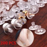 200/100pcs Rubber Silicone Round Earring Back Plugging Stoppers DIY ...
