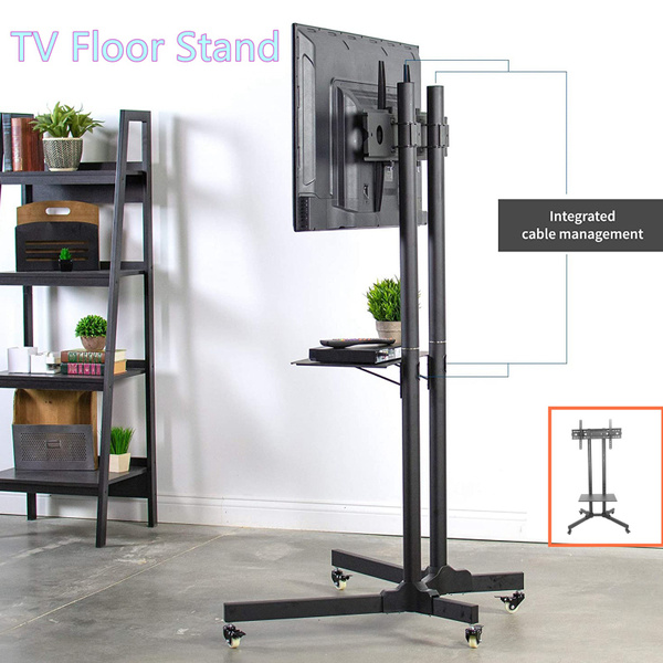 Mobile LCD TV Rack Bracket With Wheels Universal TV Monitor Base Stand ...
