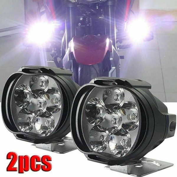 2Pcs Headlights 6 LED for Motorcycle Electric Car Lamp Auxiliary ...