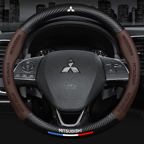 Mitsubishi Carbon Fiber Leather 3D Steering Wheel Cover Sport Fashion ...