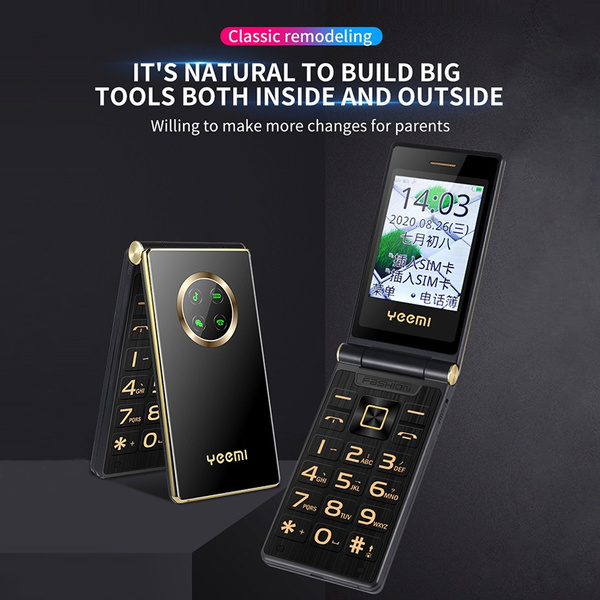 Yeemi M3 dual display flip phone dual card bluetooth camera flashlight 1800mAh large keyboard ...