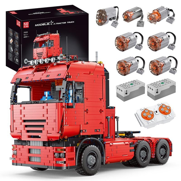 MOC Technical Remote Control Car Motorized Tractor Truck Set Building ...