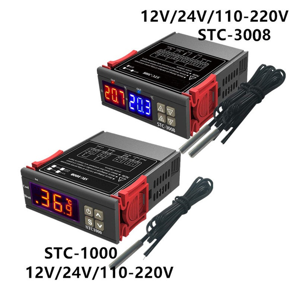 1PCS STC-3008 STC-1000 AC 110V 220V DC12V Digital Temperature Humidity ...