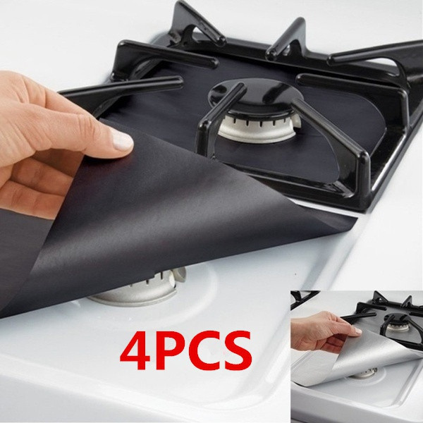 4Pcs Universal Stove Burner Covers Protector Sheets Oven Liner ...