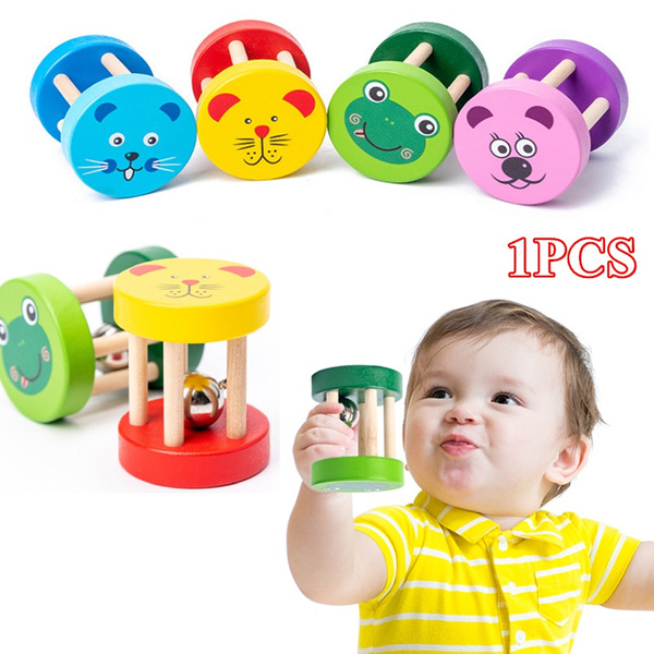 Wooden Bell Rattle Musical Instruments Baby Teaching Aids Learning ...